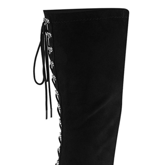 Shoes | Platform Lace Up Back High Heel Thigh High Boots | Poshmark